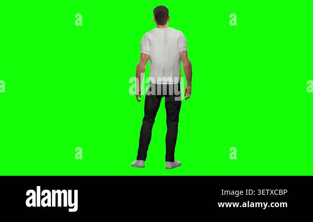 Male character raising arms with expressive catwalk body language on ...