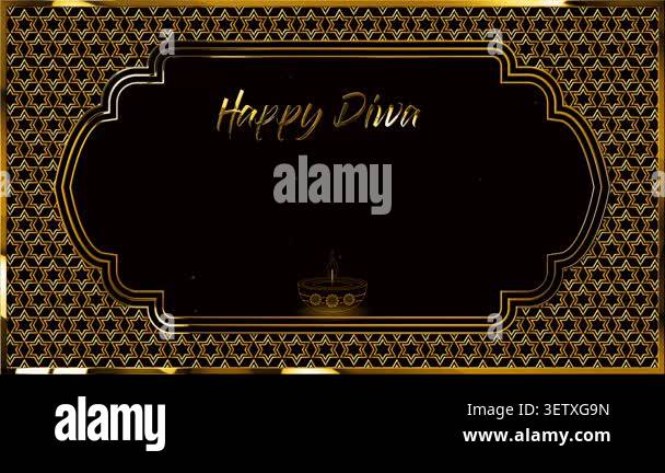 golden frame with pattern happy diwali festival of light background ...