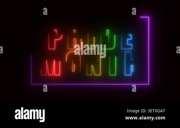 pride month for lgbtq symbol with glowing neon light effect Stock Video ...