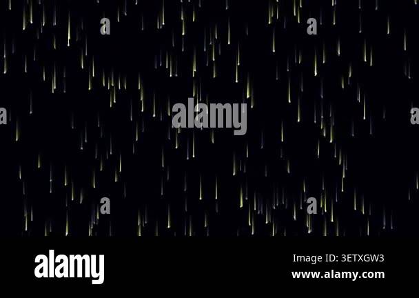 Golden light particles and streaks falling vertically like rain against ...