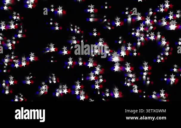 Animated fivepointed stars in patriotic colors of red white and blue ...