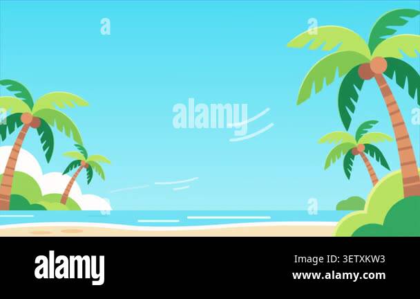 tropics summer beach palm trees landscape Stock Video Footage - Alamy