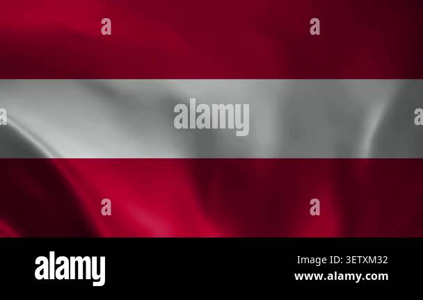 Austria flag animation with realistic fabric texture and dramatic ...