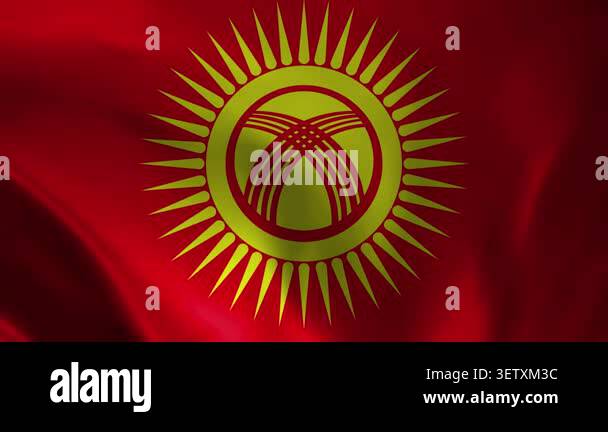 Laos flag animation with realistic fabric texture and dramatic lighting ...