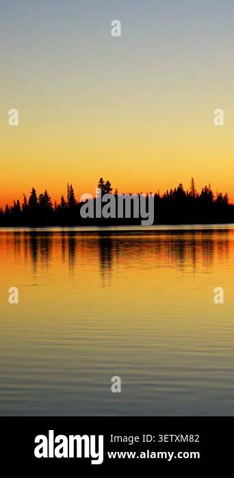 Colorful Sunset Over a National Park Lake in Canada Stock Video Footage ...