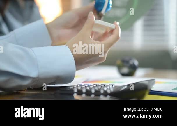 business man holding a pen Stock Video Footage - Alamy