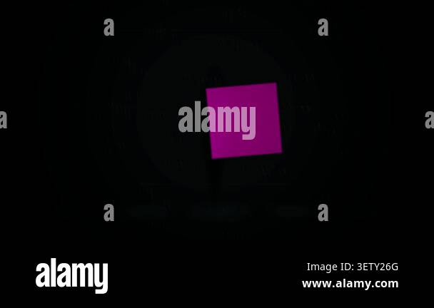 A bright magenta square centered on a solid black background Stock ...