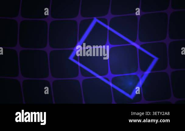 Neon blue grid shapes on a dark background with a grid pattern ...