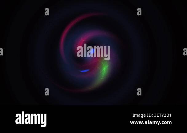 Vibrant multicolored swirling patterns on a black background creating a ...