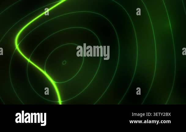 A mesmerizing neon green light swirls through concentric circles on a ...