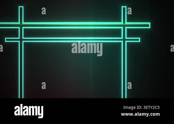 A neon green grid-like structure on a black background Stock Video ...