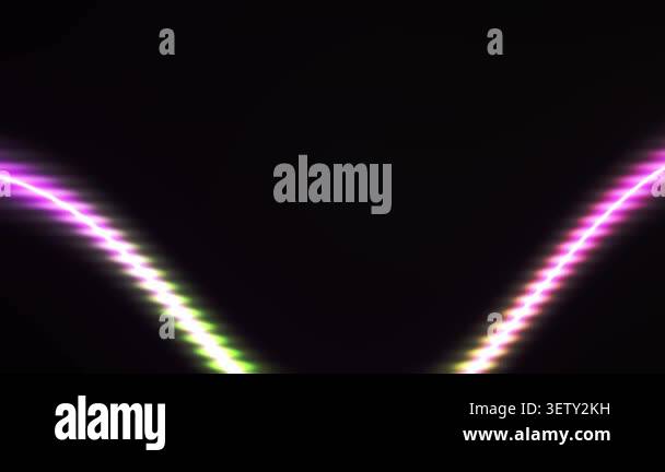 neon light trails on black background with white space Stock Video ...
