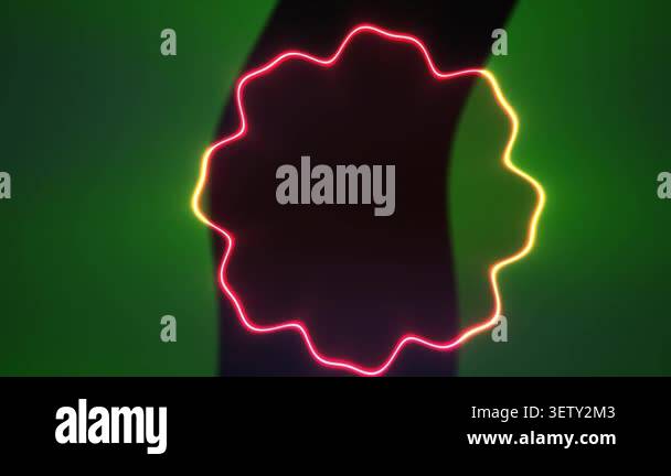 neon light outline on dark background with green Stock Video Footage ...