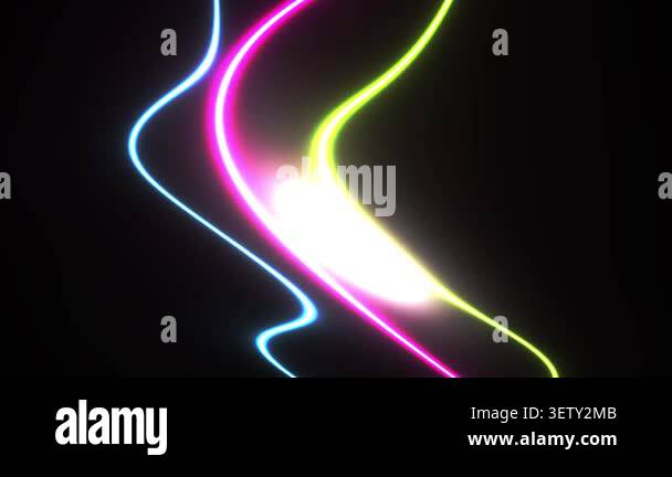 neon lines glowing brightly in the dark Stock Video Footage - Alamy