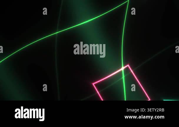 neon lights in the dark abstract shapes green and pink Stock Video ...