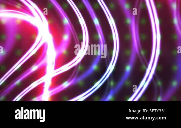 Abstract background with vibrant neon light trails in shades of pink ...