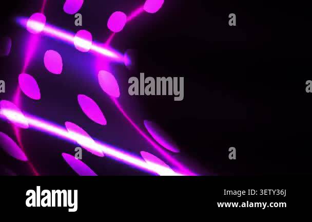 Abstract image of purple light trails on a dark background with oval ...