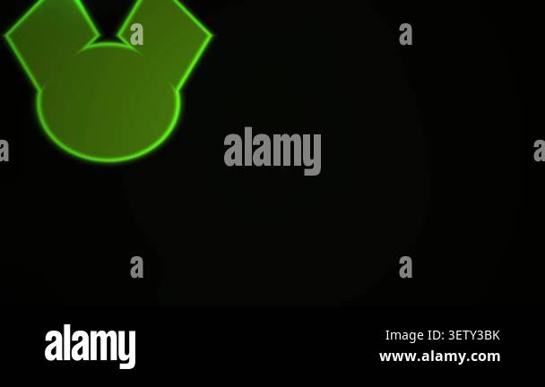 A bright green recycling symbol glows on a dark background, conveying ...