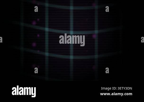 A series of glowing green grid lines on a black background with ...