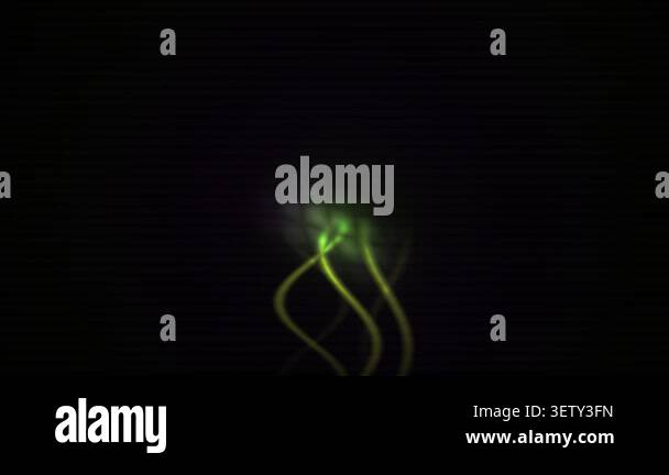 A glowing jellyfish with yellow tentacles and a colorful head in dark ...