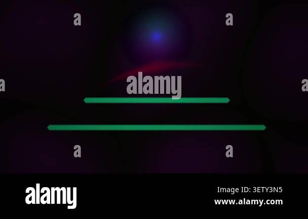 Glowing neon lights on dark background with green lines abstract design ...