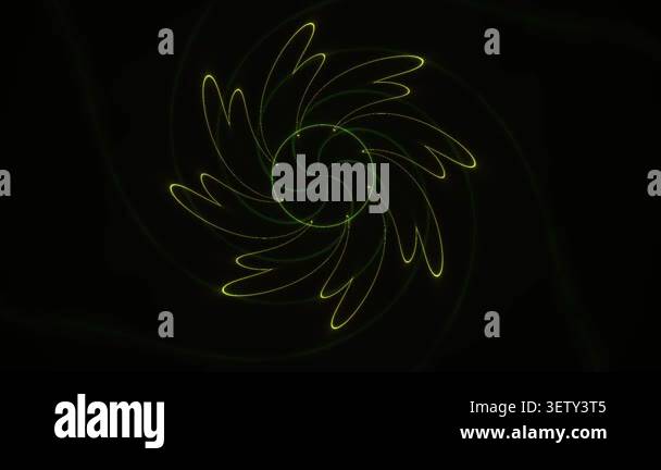A mesmerizing glowing neon spiral design on a black background ...