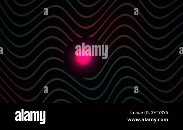 Glowing pink light on wavy lines background with white and black colors ...