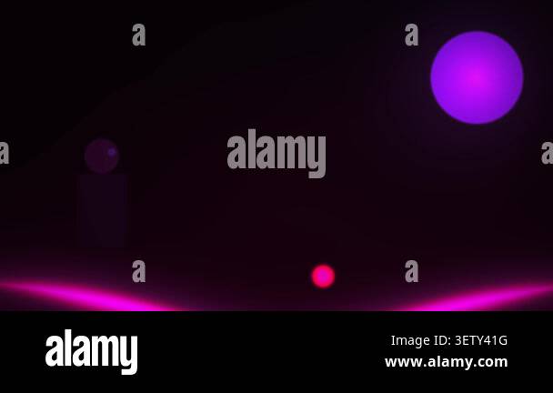 Glowing purple orb floats in dark space with pink light beam Stock ...