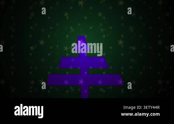 Glowing purple symbol on dark green background with white space ...