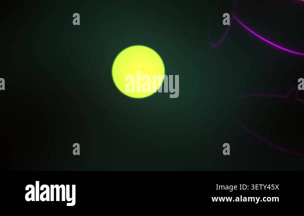 A series of images featuring a glowing yellow orb with purple accents ...