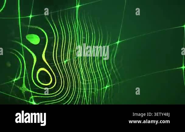 Dark green background with neon green abstract shapes and lines ...