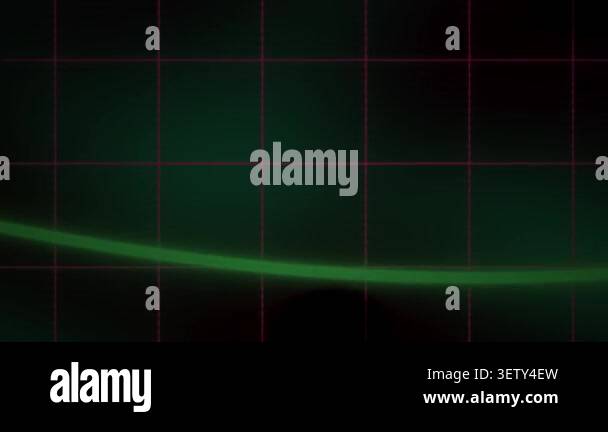 A dark background with a grid pattern featuring green light streaks ...
