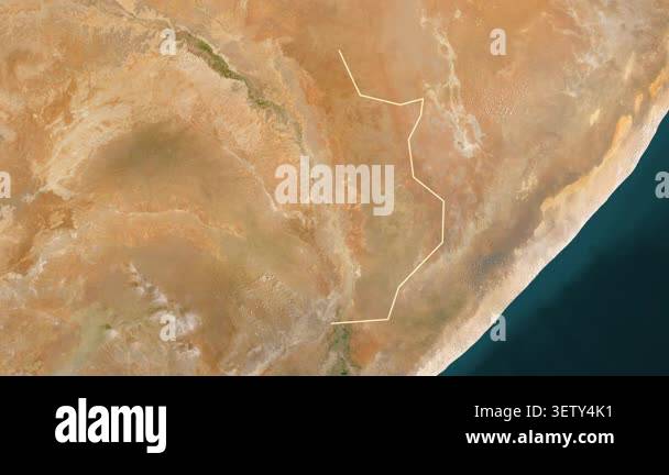 Hiiraan, Somalia, extruded. Satellite Stock Video Footage - Alamy