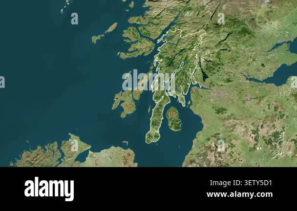 Argyll and Bute, Scotland - Great Britain, extruded. Satellite Stock ...
