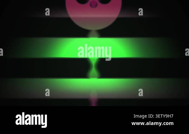 A glowing skull on colored lights against a dark background Stock Video ...