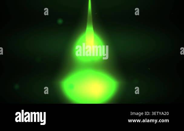 A series of green glowing shapes on a black background, possibly ...