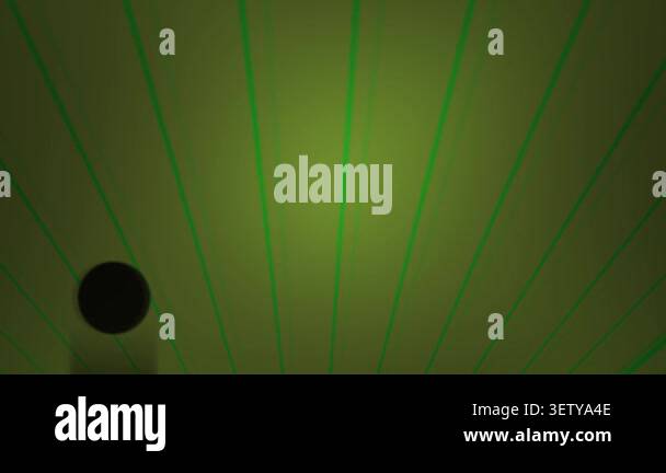 A mesmerizing display of green laser light beams radiating from a ...