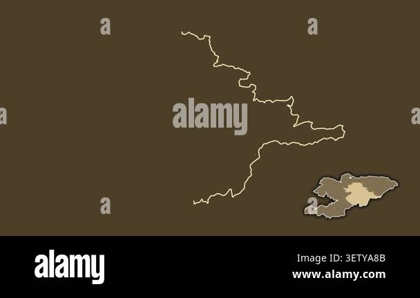 Naryn, Kyrgyzstan, extruded and isolated. Physical Stock Video Footage ...