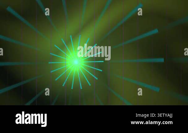 A bright green light with radiating blue lines Stock Video Footage - Alamy
