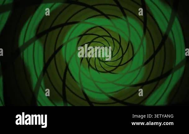 Abstract green spiral designs on a dark background, creating a ...