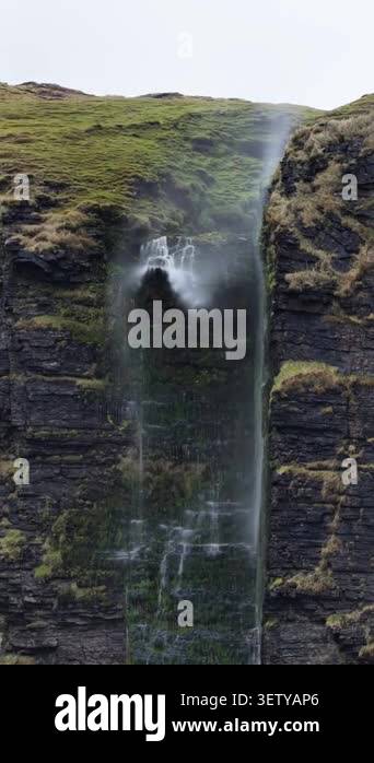 Waterfall running upwards - The Devils Chimney near Glencar Lough ...