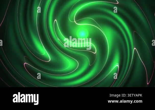 Vibrant green swirling abstract pattern with a glowing center on a dark ...