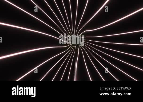 Light trails radiate from the center against a black background ...