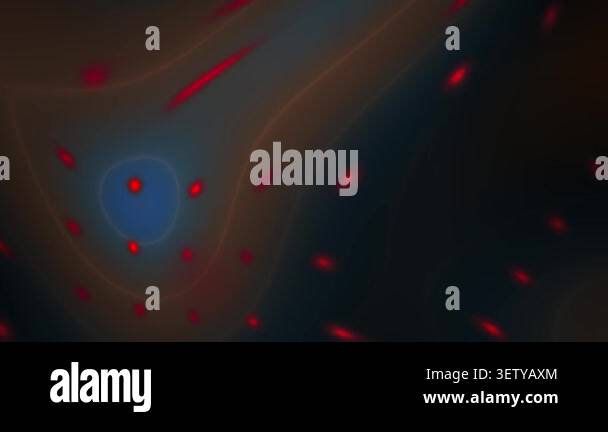 A microscopic view of cells with red spots on a blue background Stock ...