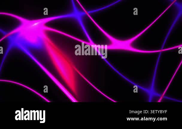 Vibrant neon light connections forming a network on a black background ...