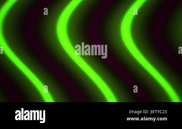 neon green wavy lines on black background with glow effect Stock Video ...