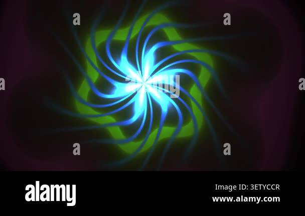 A mesmerizing abstract design featuring swirling blue and green lines ...