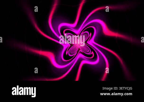 A mesmerizing display of pink neon lights forming a flower-like pattern ...