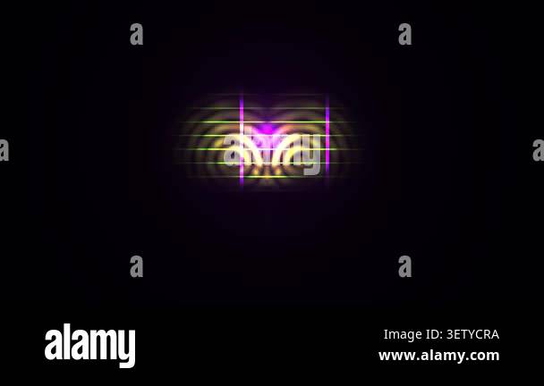 Glowing abstract light with purple and yellow hues on a black ...