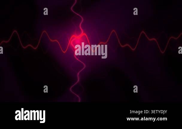 Glowing red electricity pulse on a dark background, representing energy ...